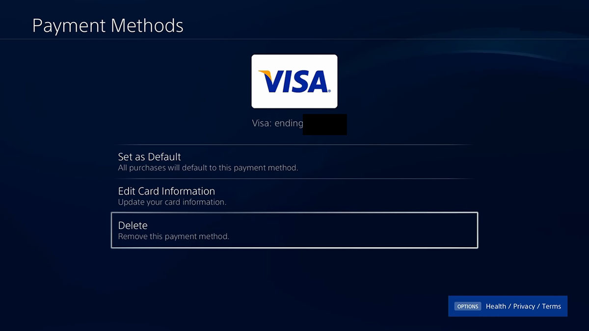 How to add or remove Credit Card and Billing Information on the PS4 ...