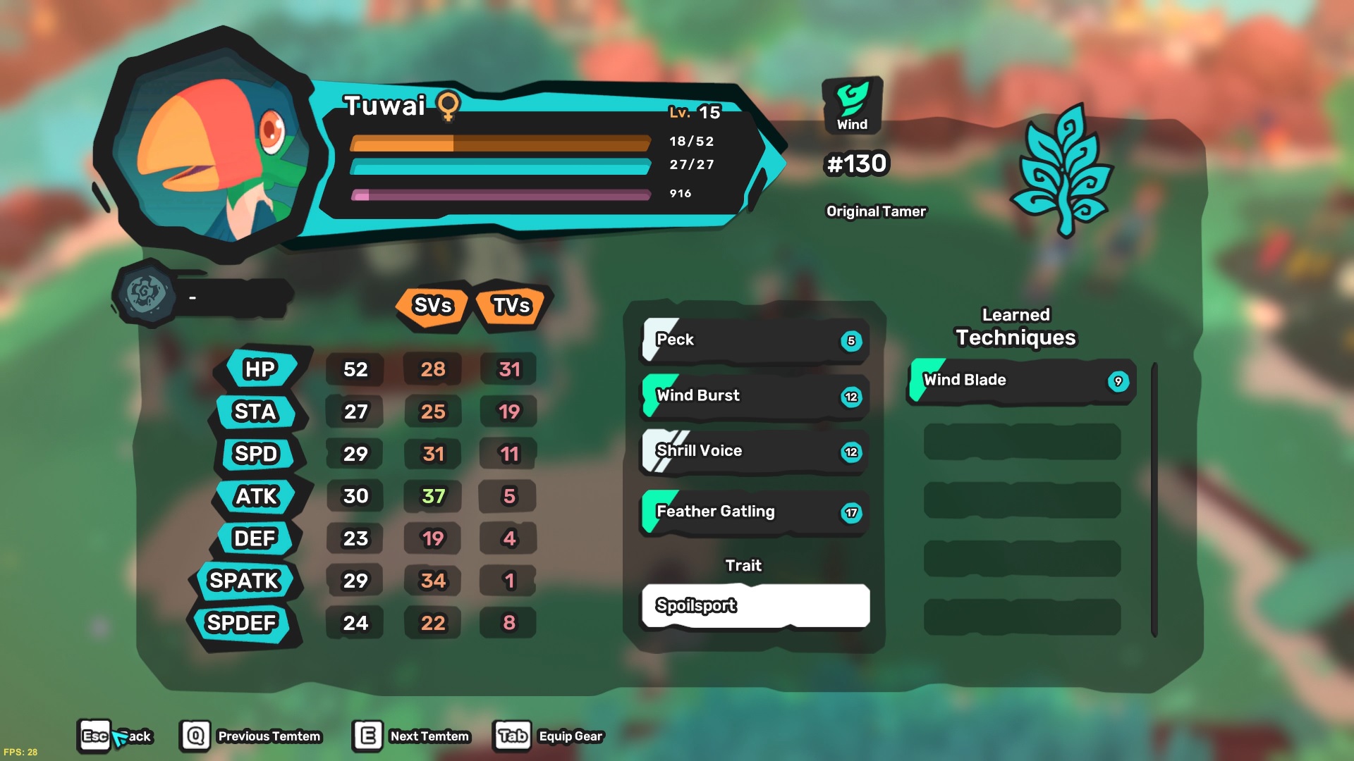 SVs, TVs, Base Stats, and Stat Totals –Temtem stats explained - Gamepur