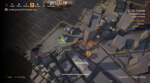 How to get the SHD Cache underground near the Civic Center university ...