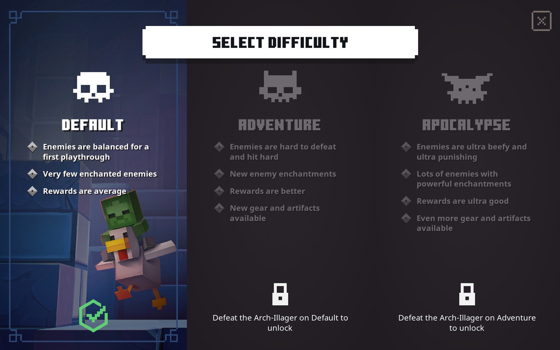 How to unlock harder difficulties in Minecraft Dungeons - Gamepur