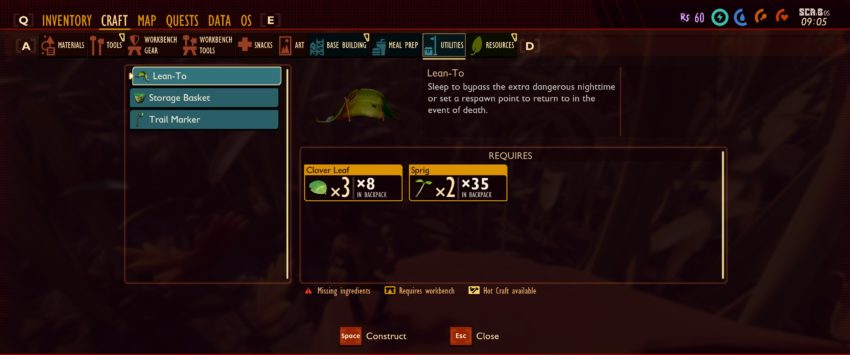 How to build a Lean-To in Grounded and set a respawn point - Gamepur