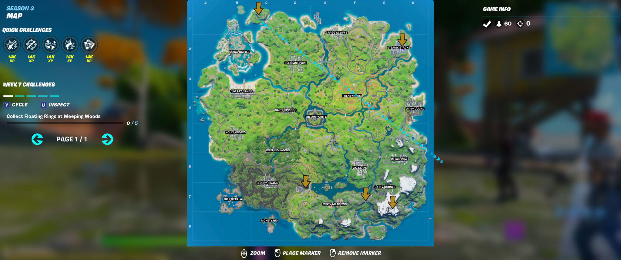 Fortnite Chapter 2 Season 3 Week 8 - Gold XP Coin Locations - Gamepur