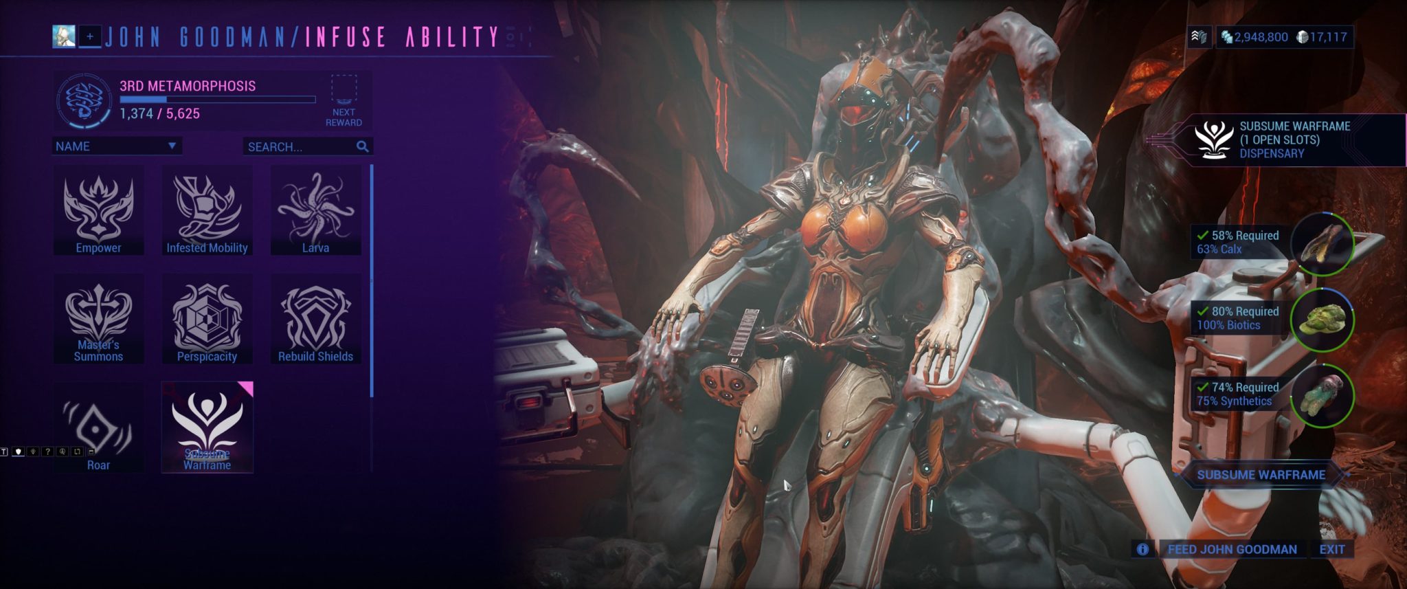 How to use the Helminth System in Warframe - Gamepur