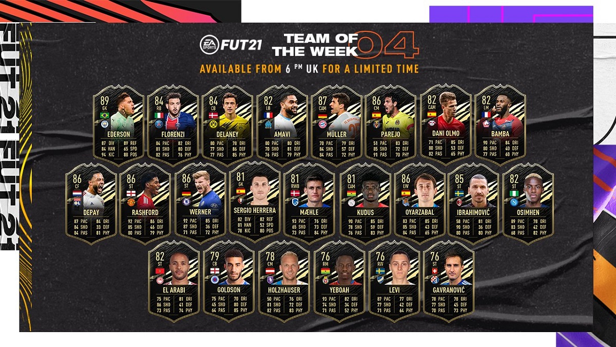 The FIFA 21 Ultimate Team TotW 4 - Week 4 (October 21) - Gamepur