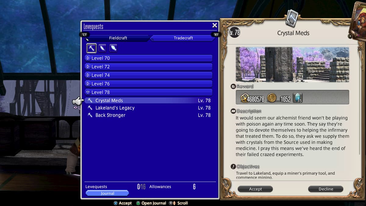 How to do gathering levequests in Final Fantasy XIV - Gamepur