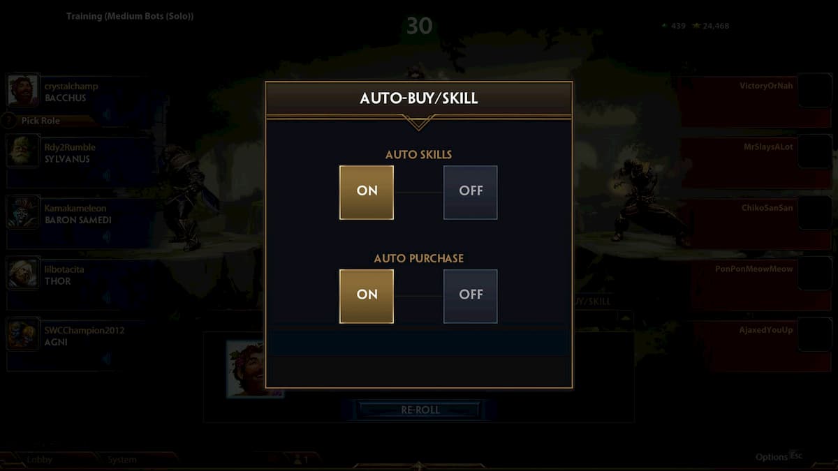 How to turn Auto Skill and Auto Buy on or off in Smite - Gamepur