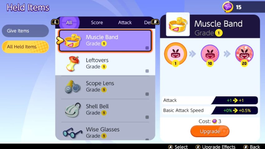 How to upgrade Held Items in Pokemon Unite - Gamepur