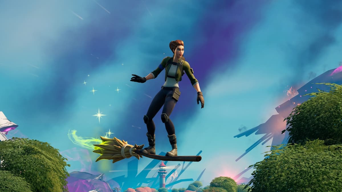How to land while riding a witch's broom in Fortnite for Fortnitemares ...