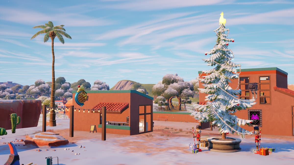 All Holiday Tree locations in Fortnite Chapter 3 Winterfest 2021 - Gamepur