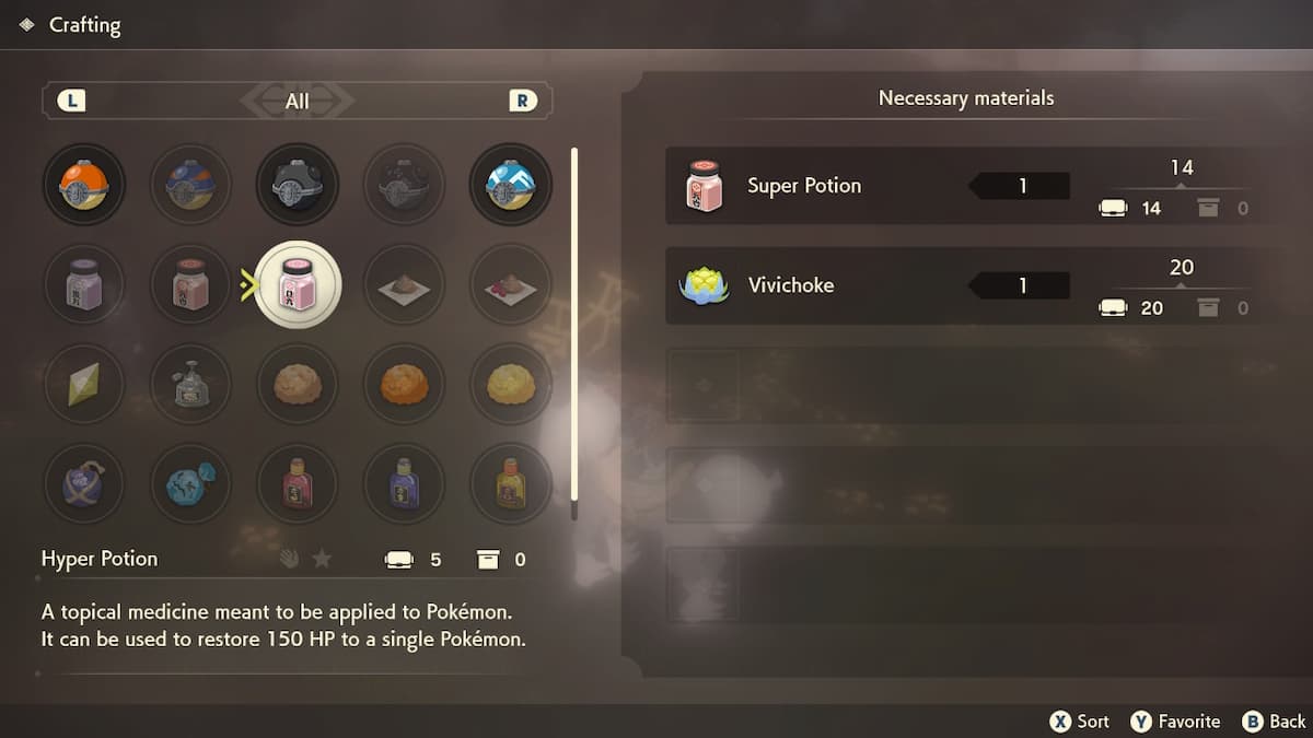 How to craft Hyper Potions in Pokemon Legends: Arceus - Gamepur