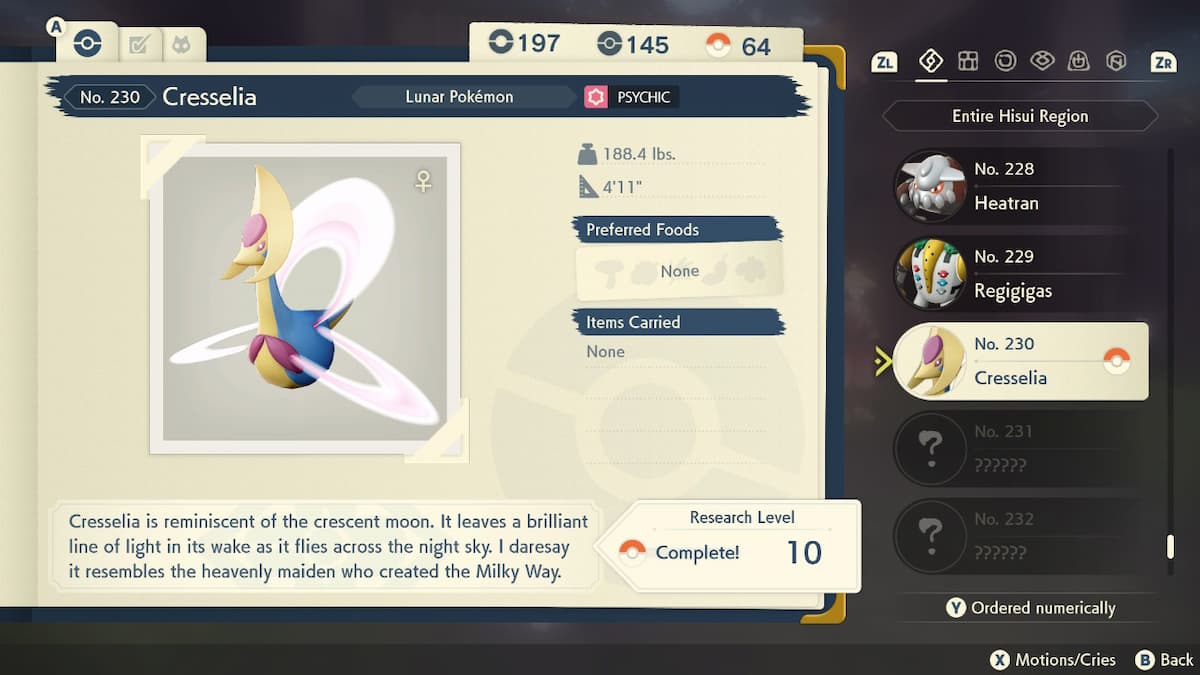 Best Nature for Cresselia in Pokémon Legends: Arceus - Gamepur