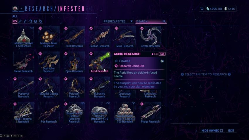 How to get the Acrid in Warframe - Gamepur