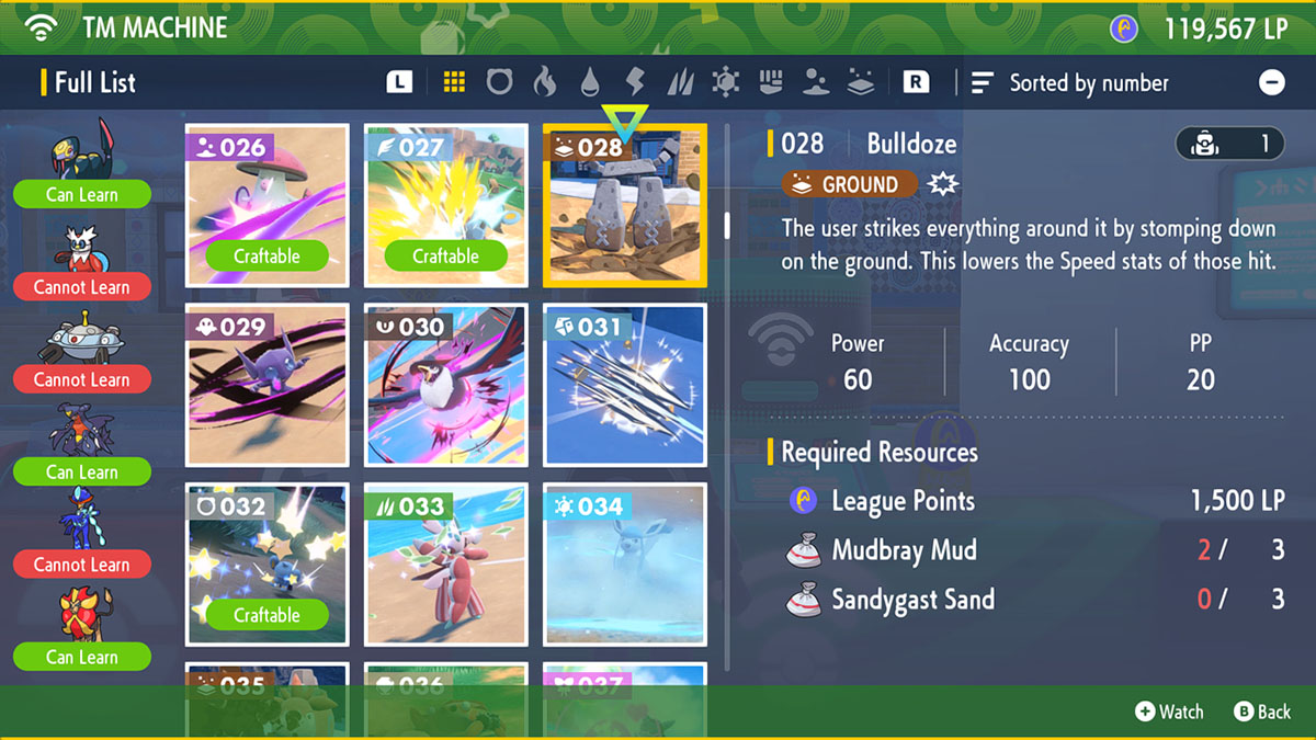 How to craft TM 028 Bulldoze in Pokémon Scarlet and Violet - Gamepur