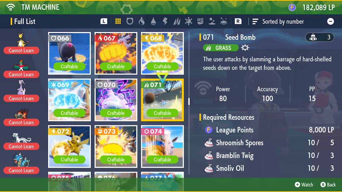 How to craft TM 071 Seed Bomb in Pokémon Scarlet and Violet - Gamepur