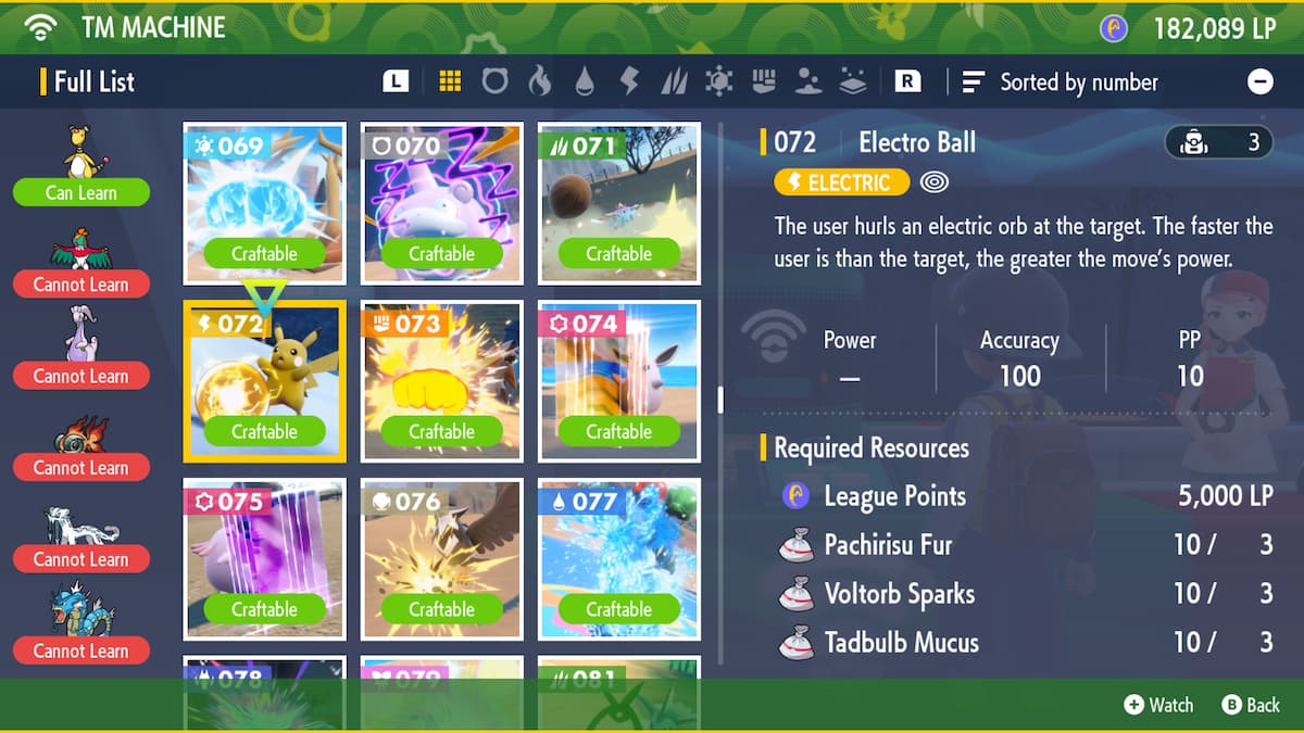 How to craft TM 072 Electro Ball in Pokémon Scarlet and Violet - Gamepur