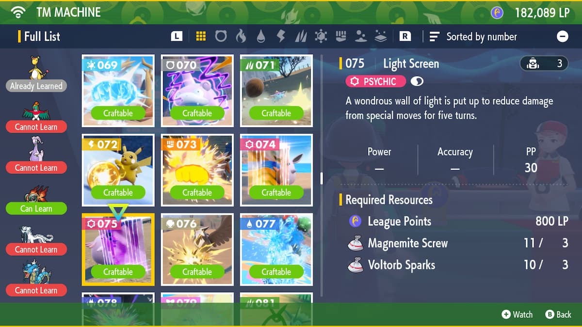 How to craft TM 075 Light Screen in Pokémon Scarlet and Violet - Gamepur