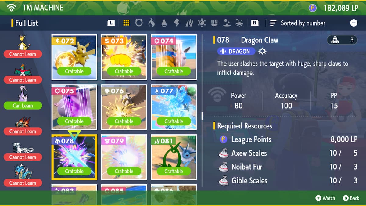 How to craft TM 078 Dragon Claw in Pokémon Scarlet and Violet - Gamepur