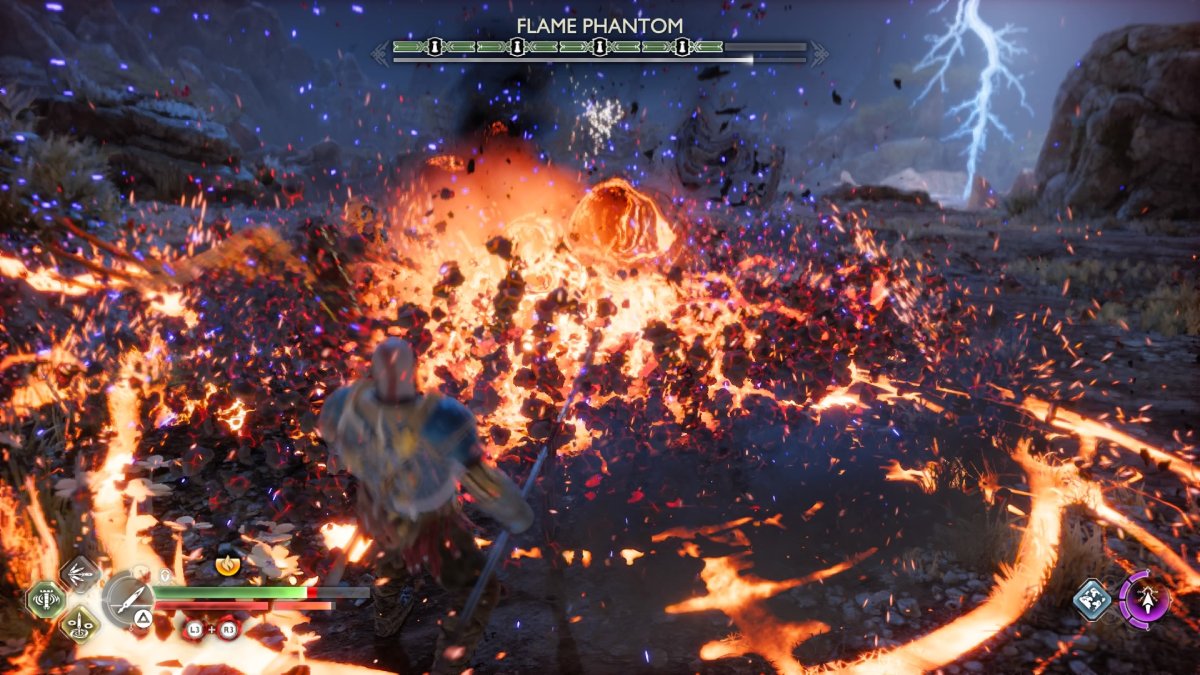 How to defeat The Flame Phantom at The Crater in God of War Ragnarok ...
