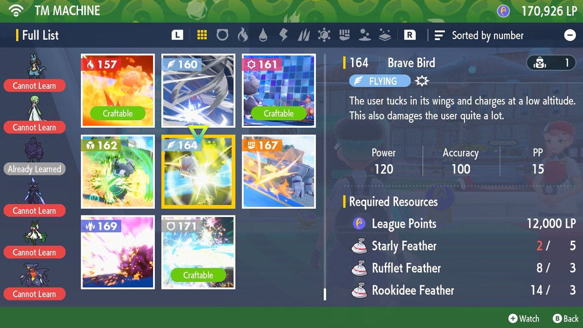 How to craft TM 164 Brave Bird in Pokémon Scarlet and Violet - Gamepur