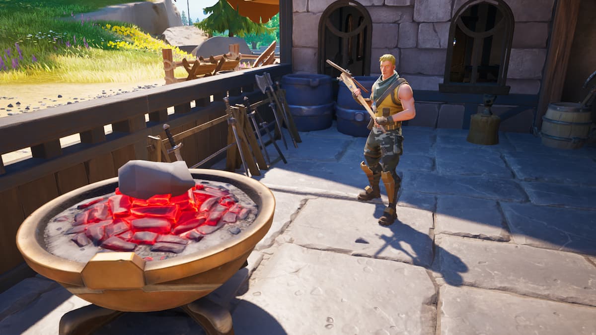Where to place the alloy in a Forge Brazier and on an anvil in Fortnite ...