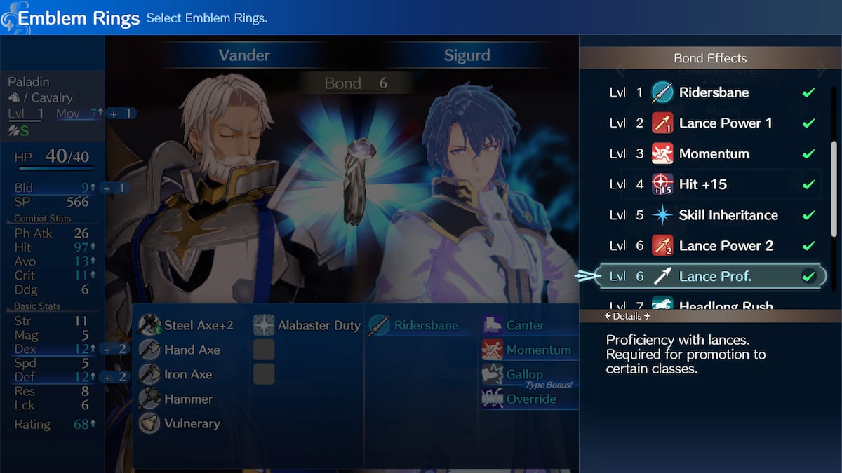 How to unlock Lance proficiency for characters in Fire Emblem Engage ...