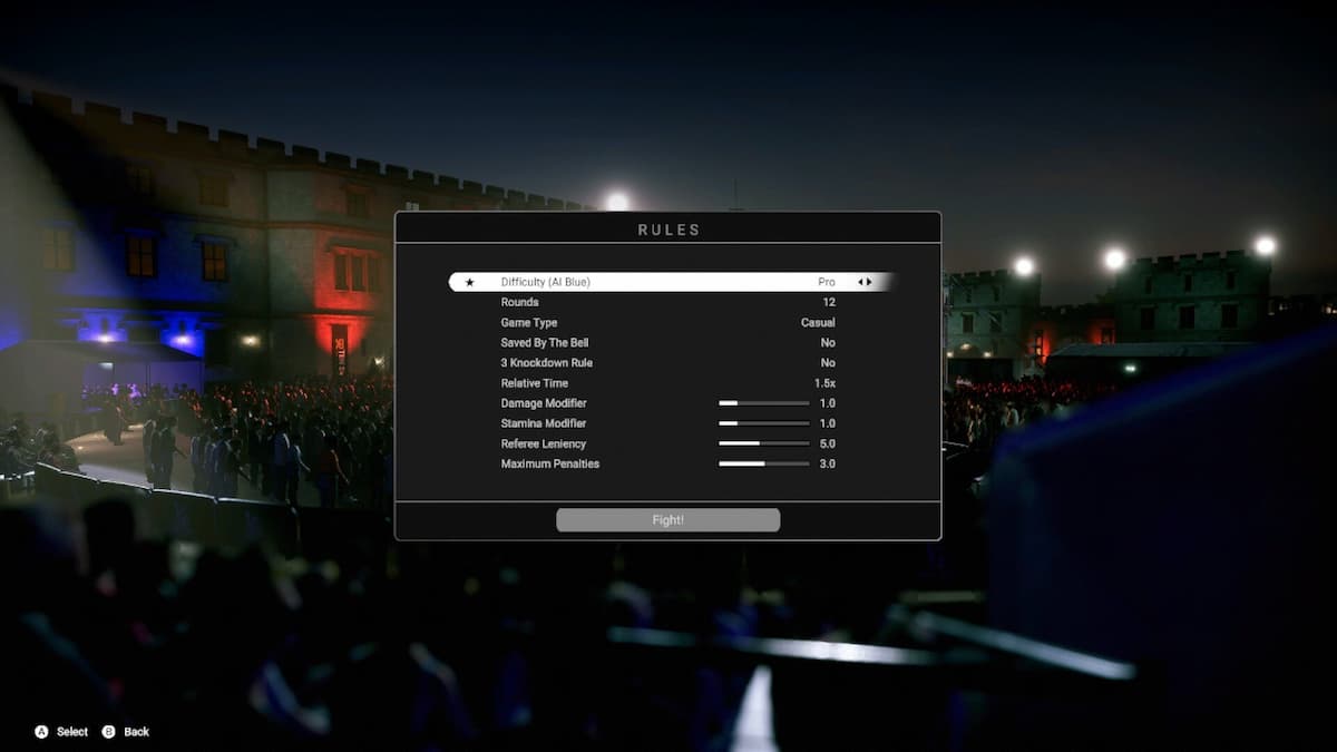 How to change the difficulty in Undisputed - Gamepur