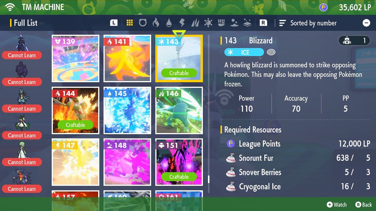 How to craft TM 143 Blizzard in Pokémon Scarlet and Violet - Gamepur