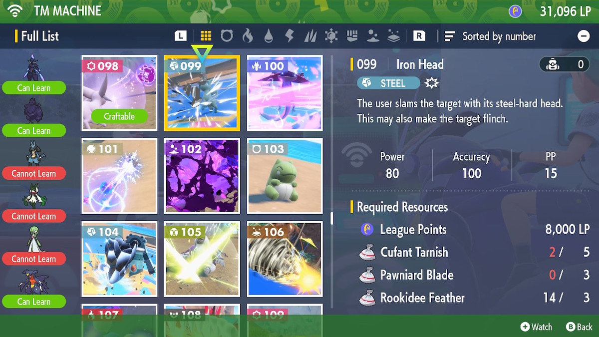 How to craft TM 099 Iron Head in Pokémon Scarlet and Violet - Gamepur