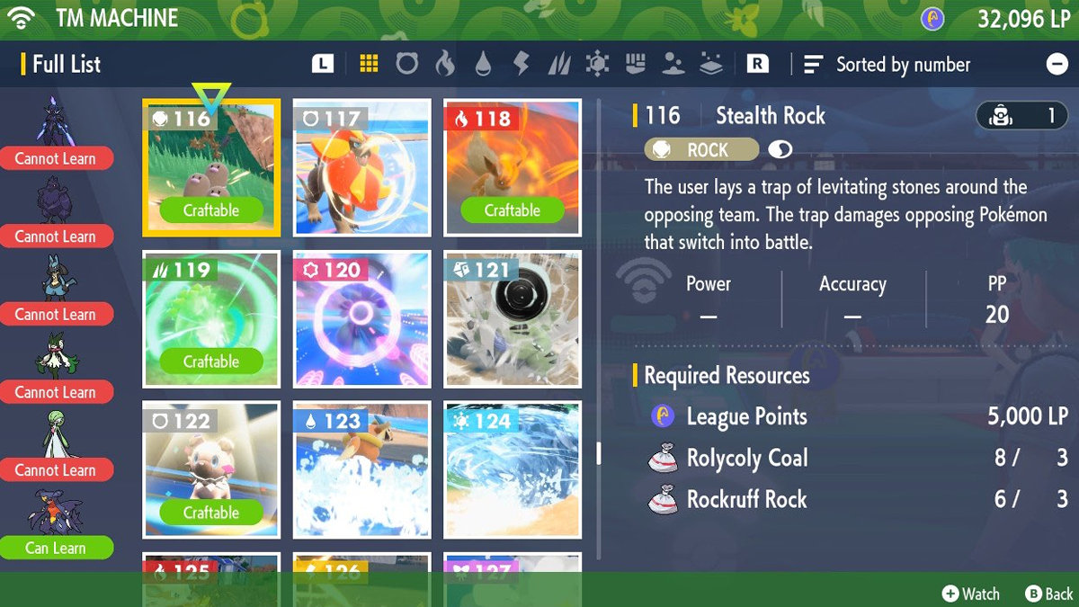 How to craft TM 116 Stealth Rock in Pokémon Scarlet and Violet - Gamepur