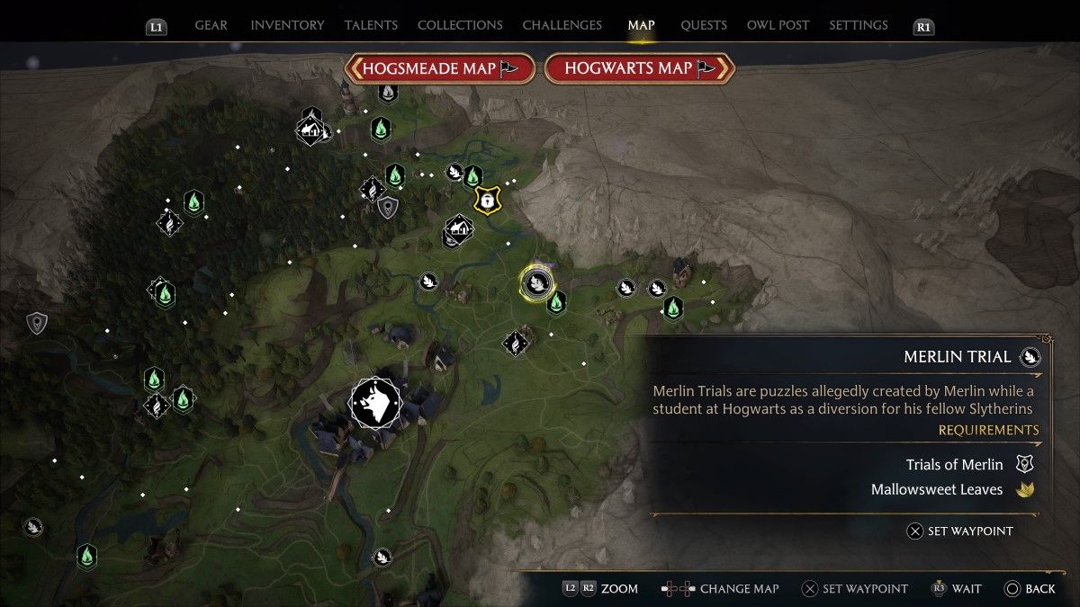 How to solve the East Hogsmeade Valley Merlin Trial in Hogwarts Legacy ...