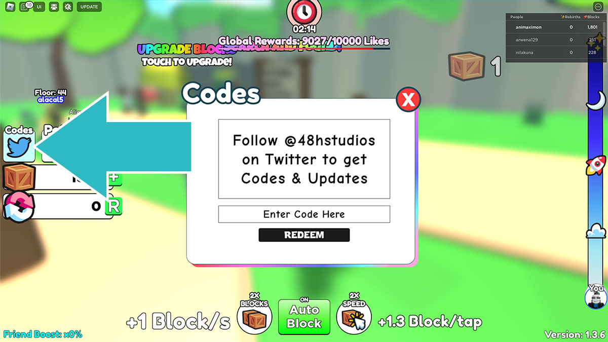 Roblox +1 Block Every Second codes - Gamepur