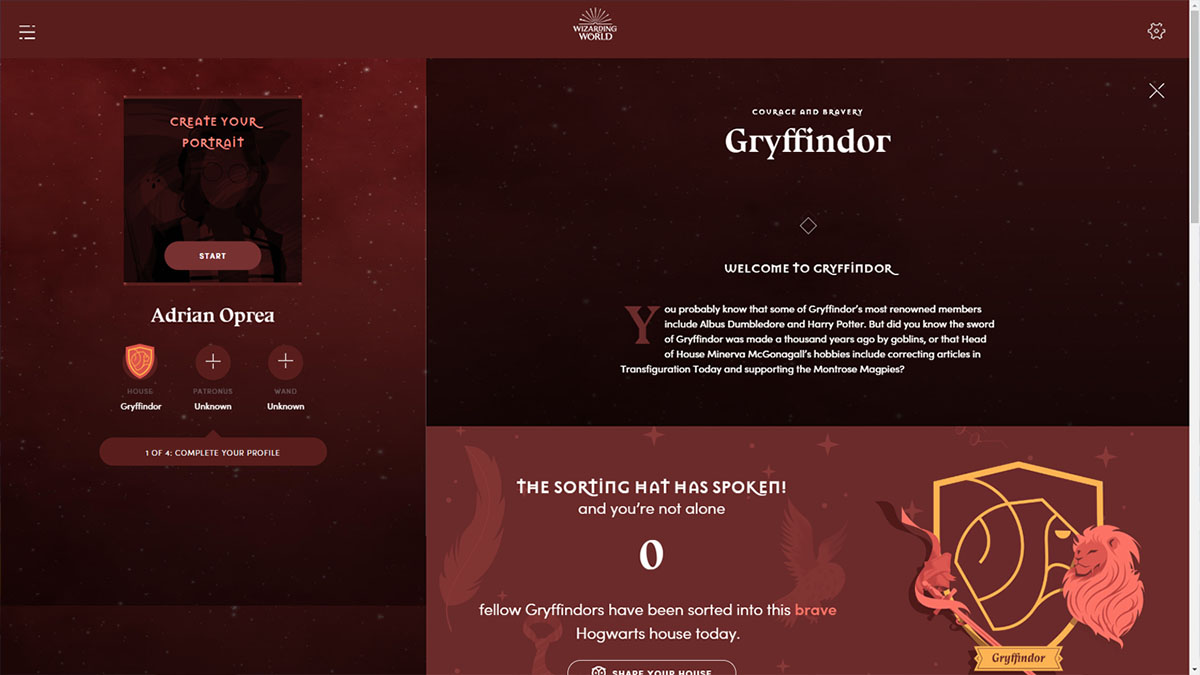 How to get sorted into Gryffindor on Wizarding World - Gamepur