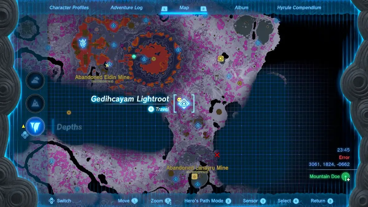 Tears of the Kingdom - All Lightroot Locations In The Depths - Gamepur