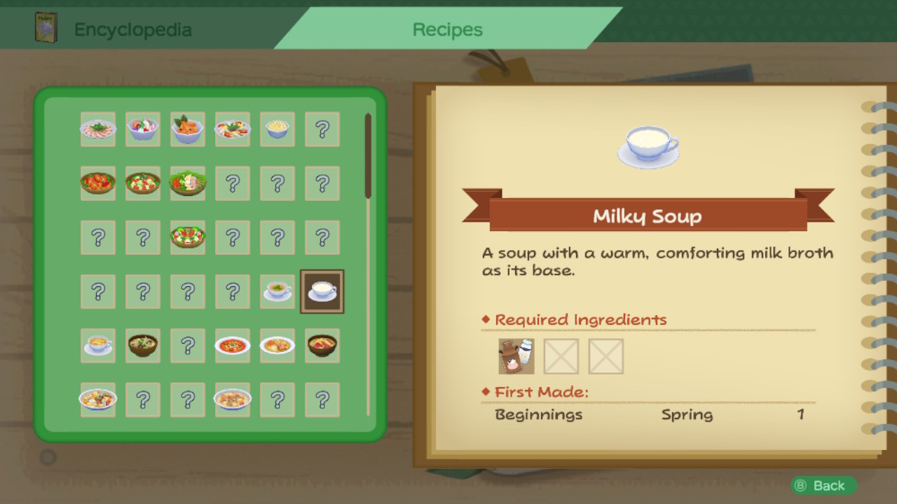 Story of Seasons: A Wonderful Life Remake Cooking Guide - Recipes ...