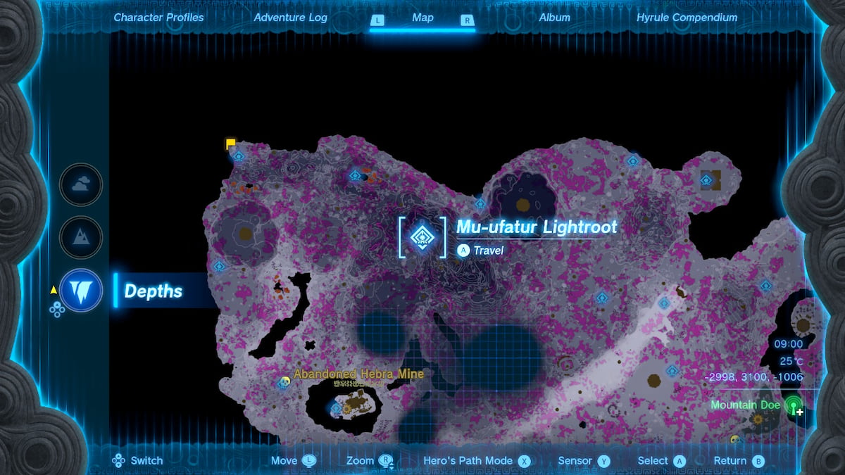 Tears of the Kingdom - All Lightroot Locations In The Depths - Gamepur