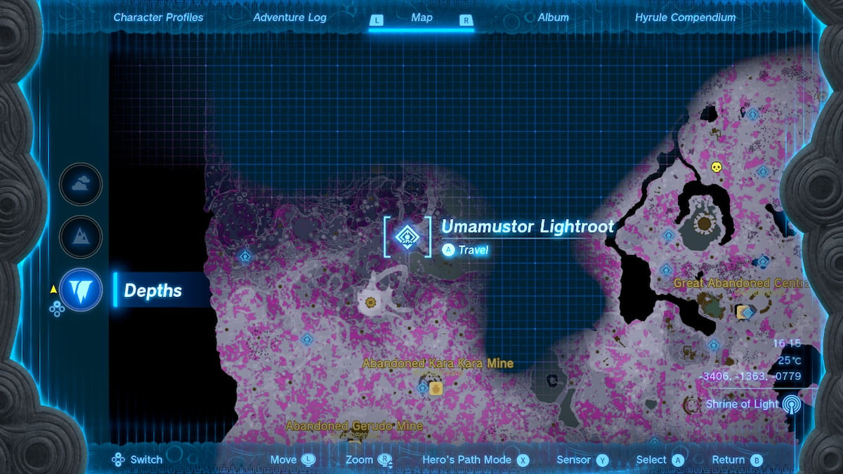 Tears of the Kingdom – Tous les emplacements Lightroot dans les profondeurs