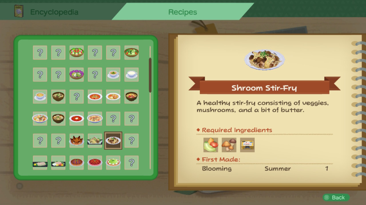 Story of Seasons: A Wonderful Life Remake Cooking Guide - Recipes ...