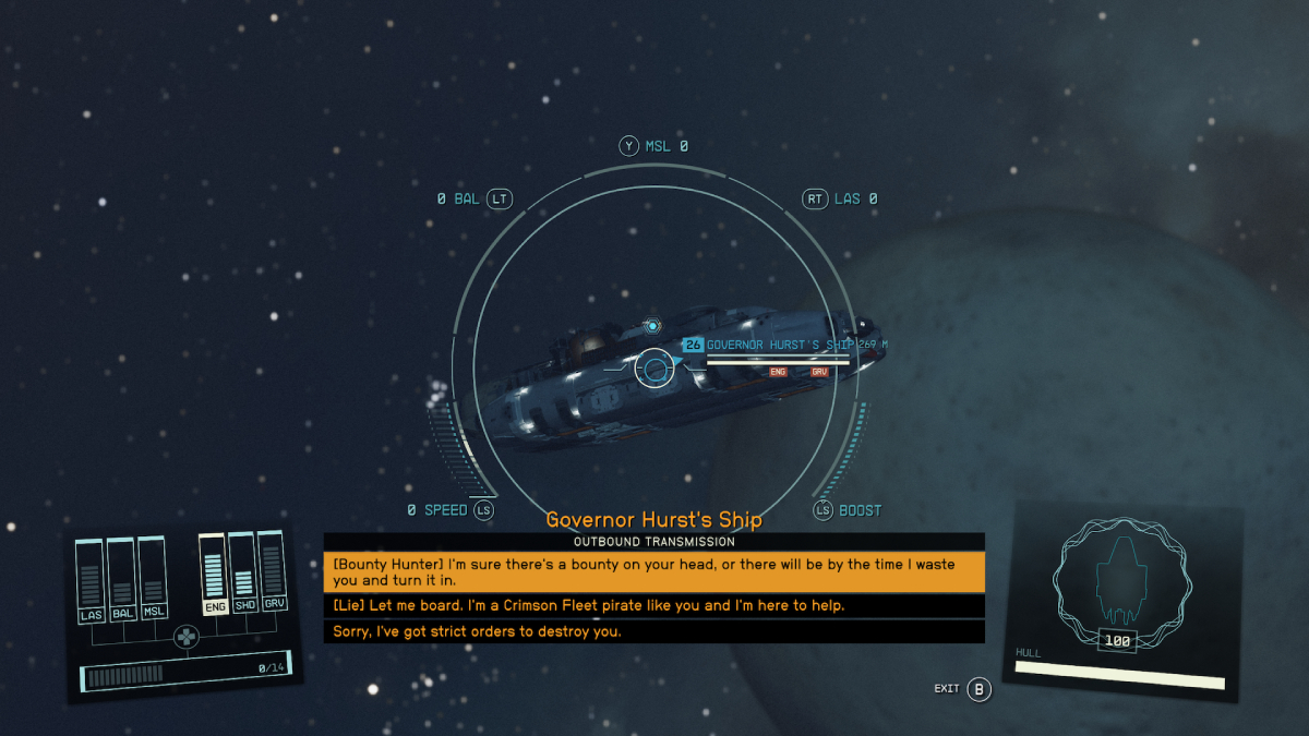 Starfield: Should You Destroy Governor Hurst's Ship or Turn in Evidence ...
