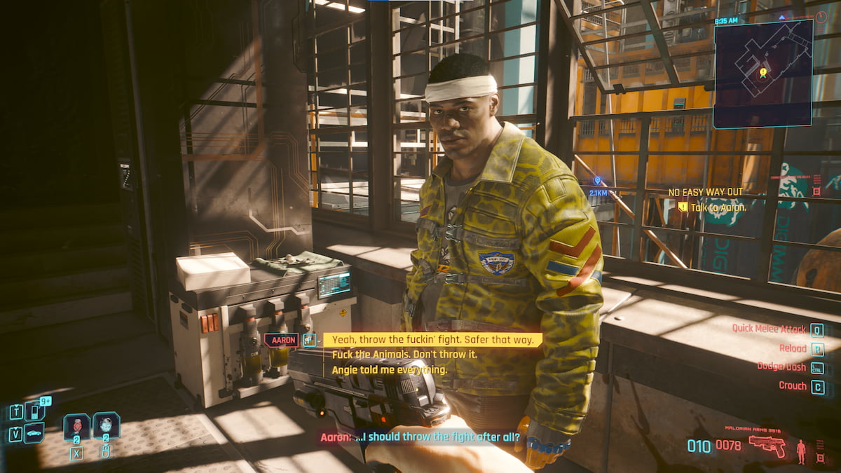 Cyberpunk 2077 No Easy Way Out: Should Aaron Throw The Fight? - Gamepur