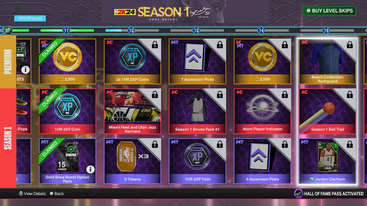 NBA 2K24: Full Season 1 Rewards List - Pro Pass & Hall of Fame Pass Explained - Gamepur