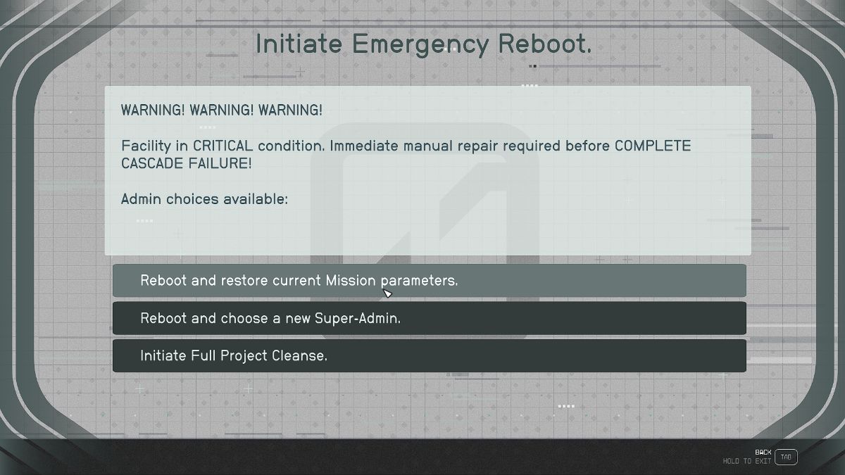 Starfield Operation Starseed: Should You Reboot or Cleanse the Crucible ...