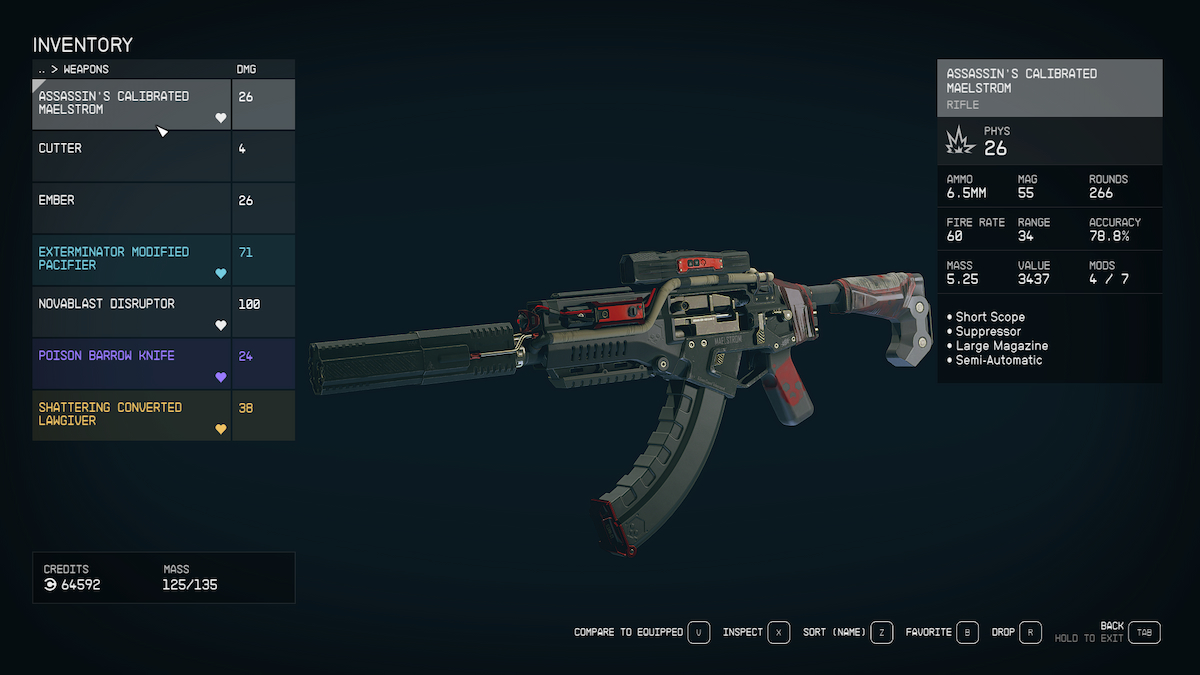 Starfield: Difference Between Modified, Calibrated, & Advanced Weapons ...