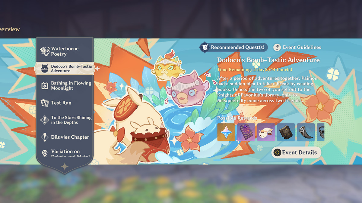 Genshin Impact Dodoco's BoomTastic Adventure Event Guide: Challenges ...
