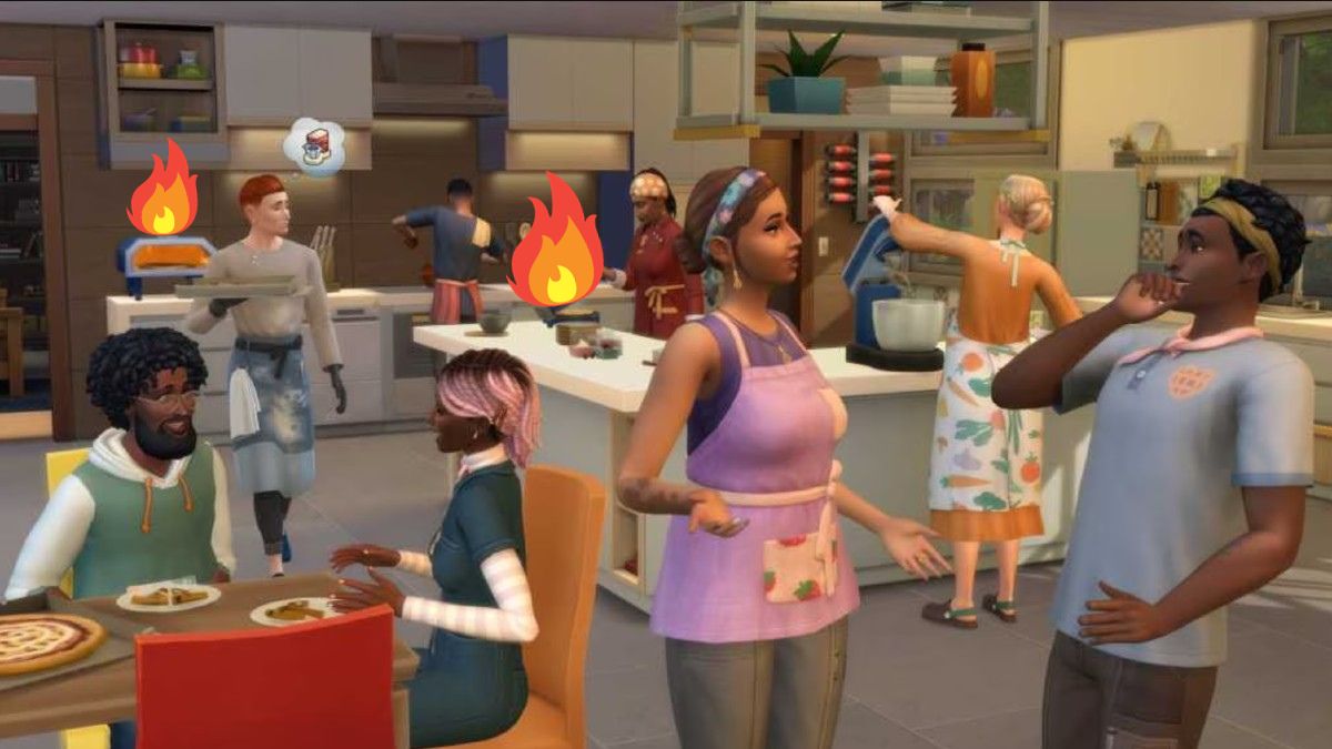 Sims 4 Fans Celebrate Cute Meme with Fiery Kitchen Destruction - Gamepur