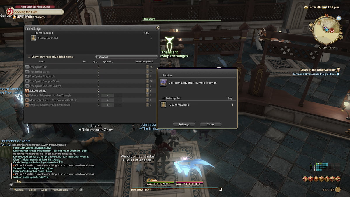 How To Get Ballroom Etiquette - Humble Triumph in Final Fantasy XIV - Gamepur