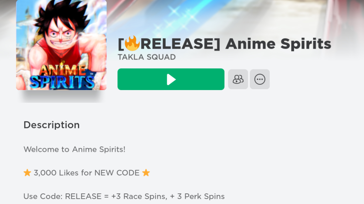 Roblox Anime Spirits Codes (May 2025) - Gamepur