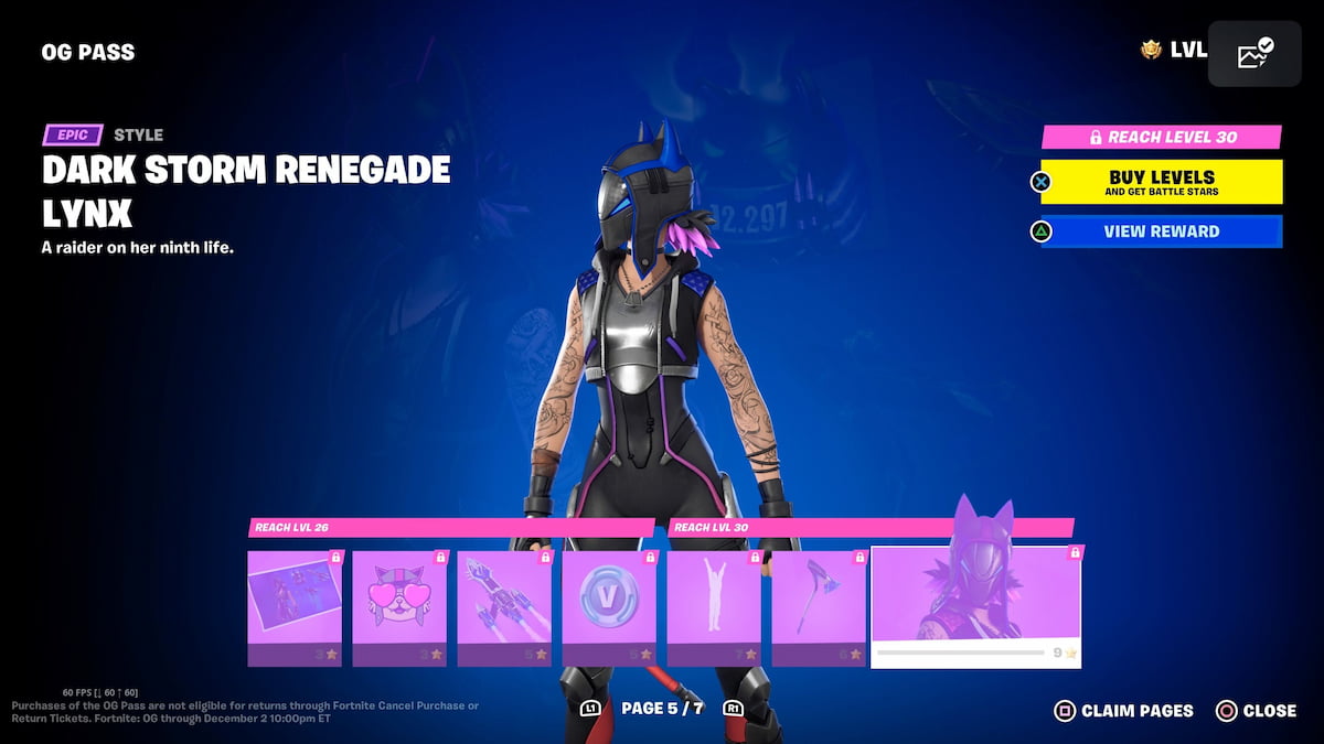 Fortnite OG Season Battle Pass: All Pages, Skins, & Cosmetics - Gamepur