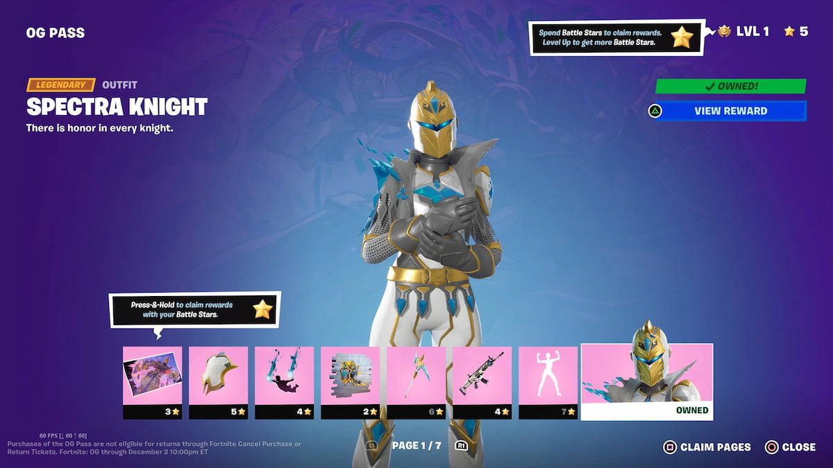Fortnite OG Season Battle Pass: All Pages, Skins, & Cosmetics - Gamepur