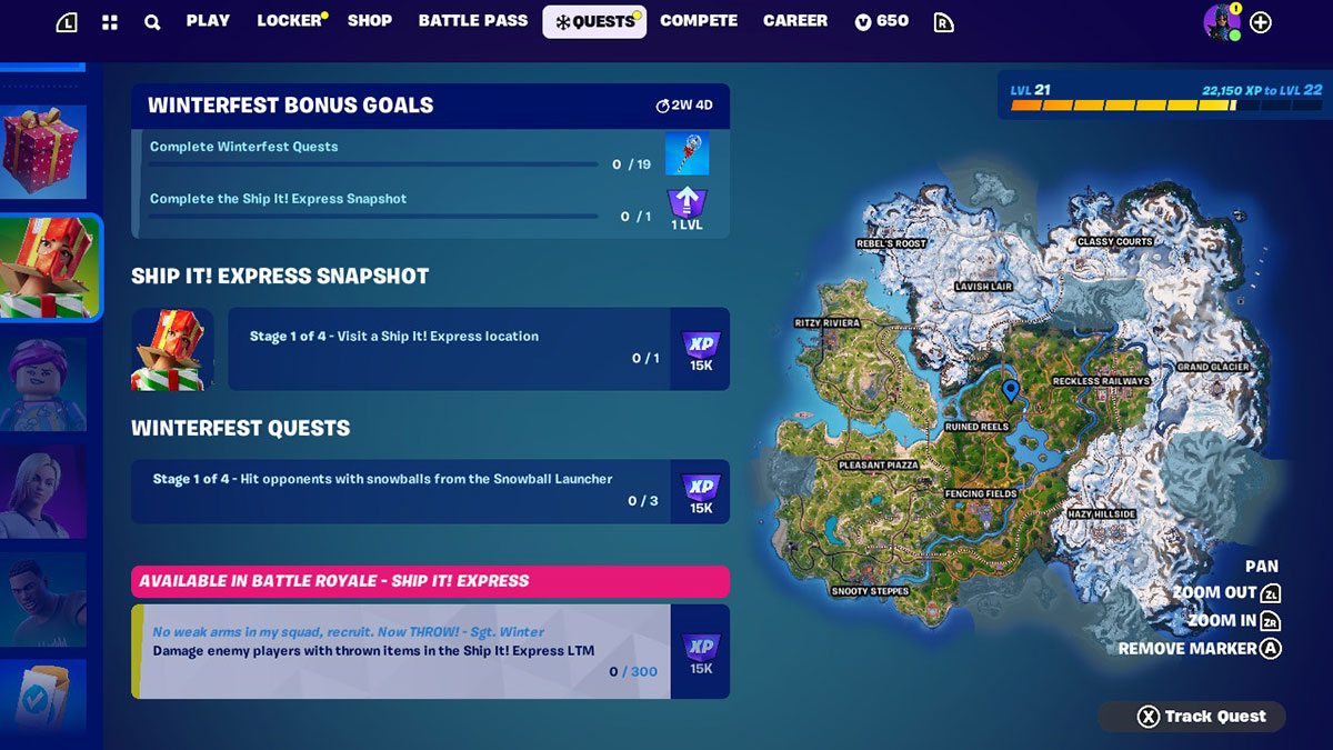 How to Play Fortnite Battle Royale Ship it! Express for Winterfest 2023