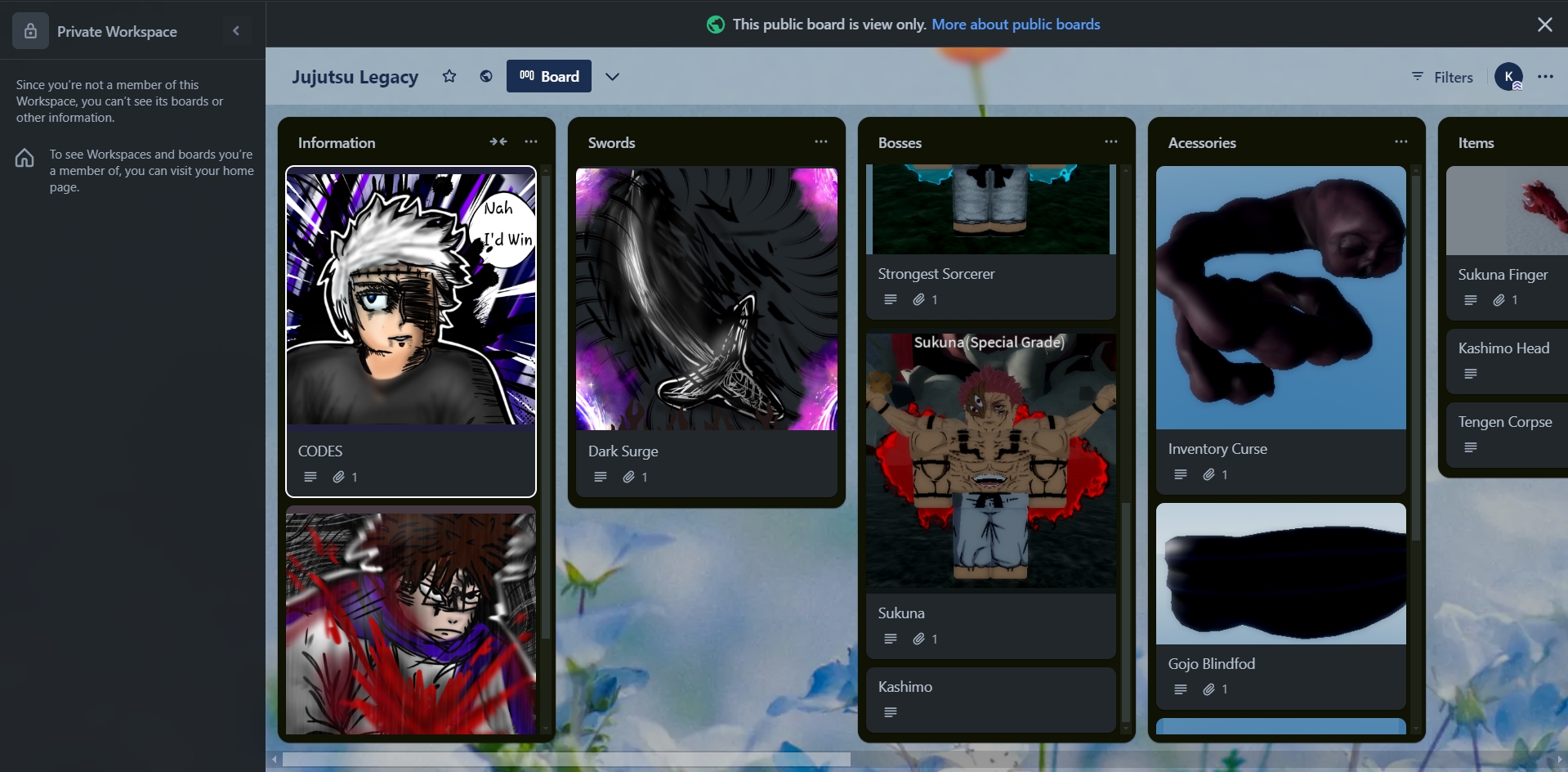 Jujutsu Legacy Trello Link (August 2024) - Gamepur